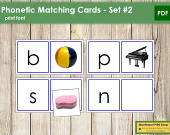 Phonetic Matching Cards Set 3 Montessori Language | Etsy