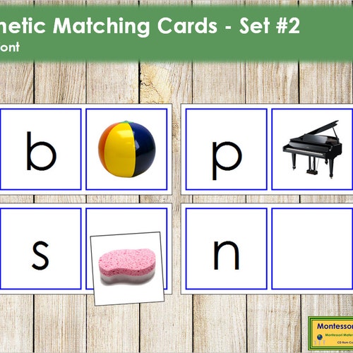 Phonetic Matching Cards Set 2 Montessori Language - Etsy