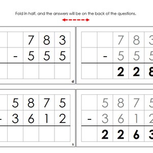 Subtraction Command Cards - Math Operations Task Cards - Printable ...