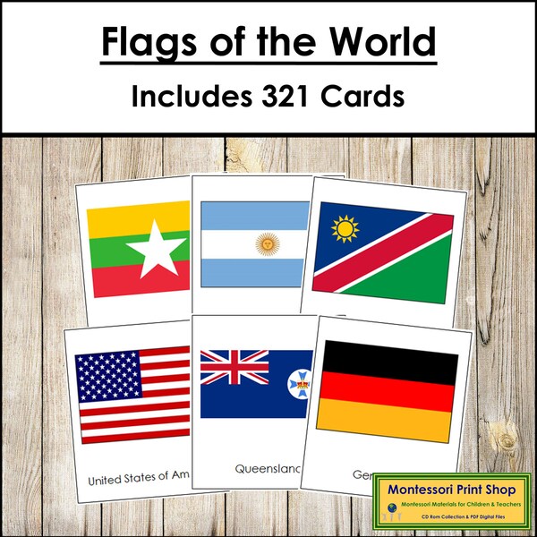 Montessori Flags of the World - Etsy