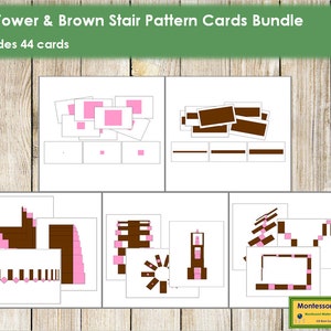 Montessori Pink Tower & Brown Stairs Pattern Cards Bundle | Etsy Canada