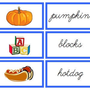 Montessori Blue Phonetic Language Series Bundle CURSIVE (clipart ...