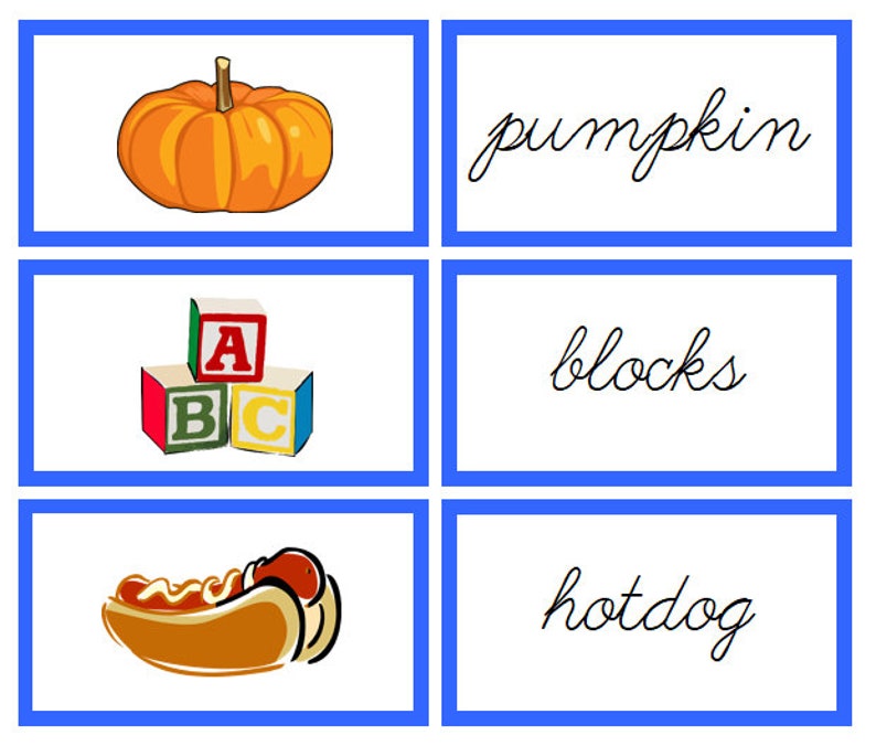 Montessori Blue Phonetic Language Series Bundle CURSIVE | Etsy