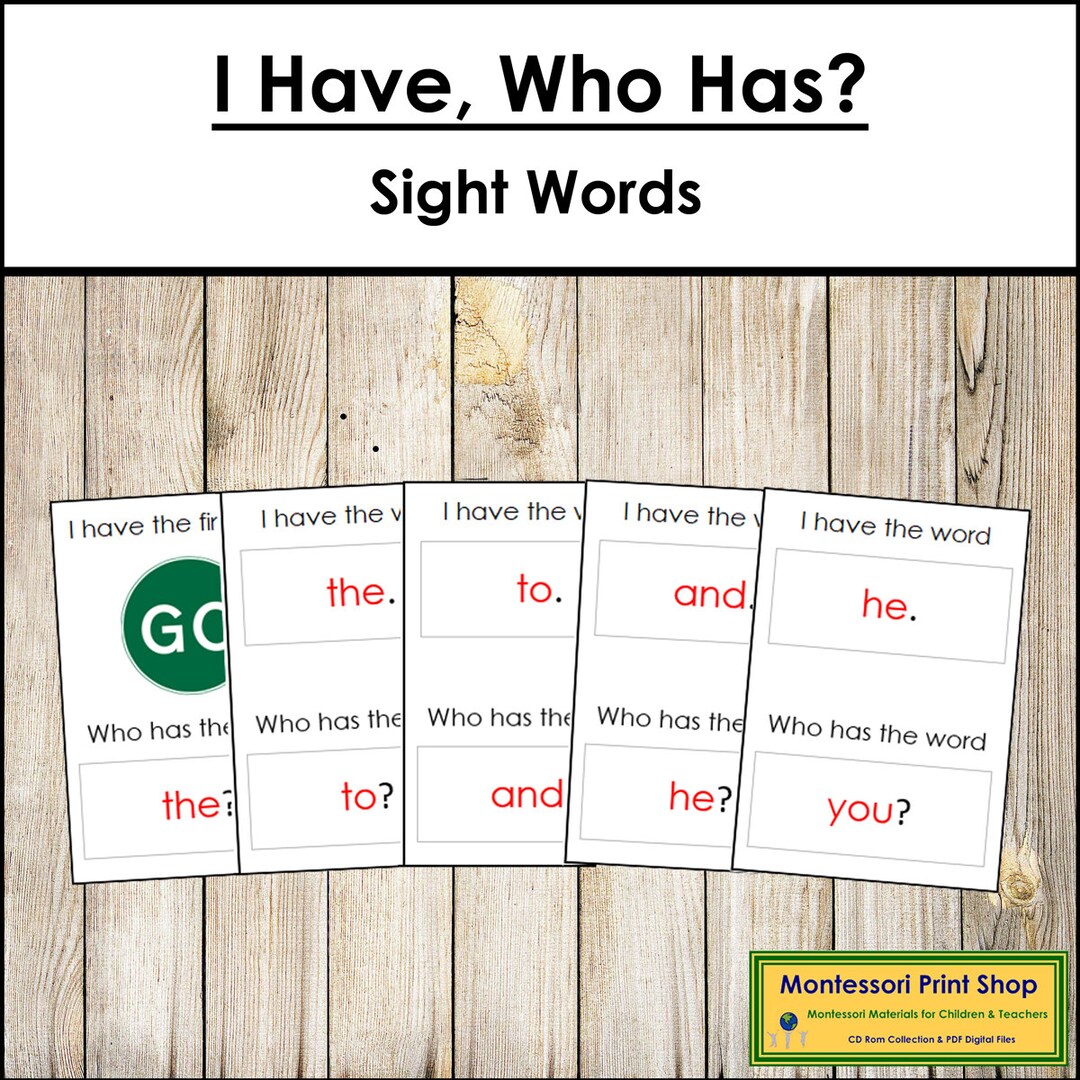 I Have, Who Has Game [sight Words] - Language (digital Download) - Etsy