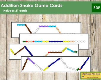 Subtraction Snake Game Task Cards Primary Math Printable | Etsy