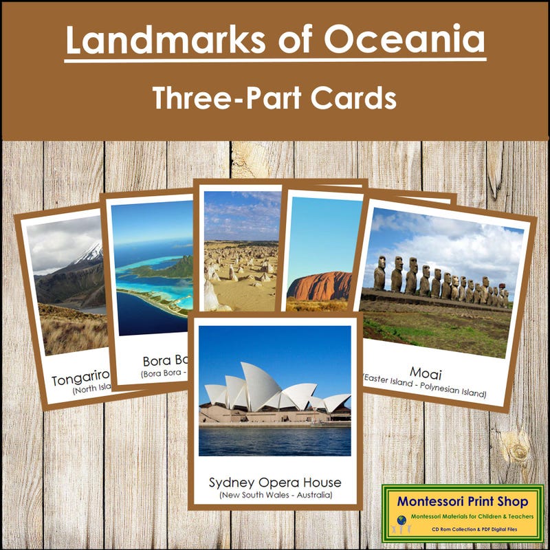 Oceania Montessori Cards - Etsy