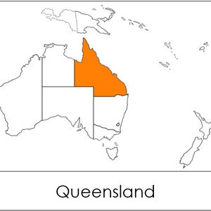 Australia/oceania Flashcards (montessori Color-code) - Geography ...