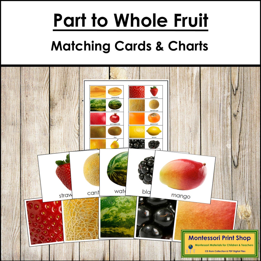 Fruit Part to Whole Matching Cards - Montessori Preschool Activity ...