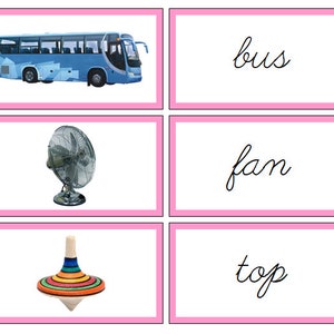 Montessori Pink Phonetic Language Series Bundle CURSIVE (photos ...