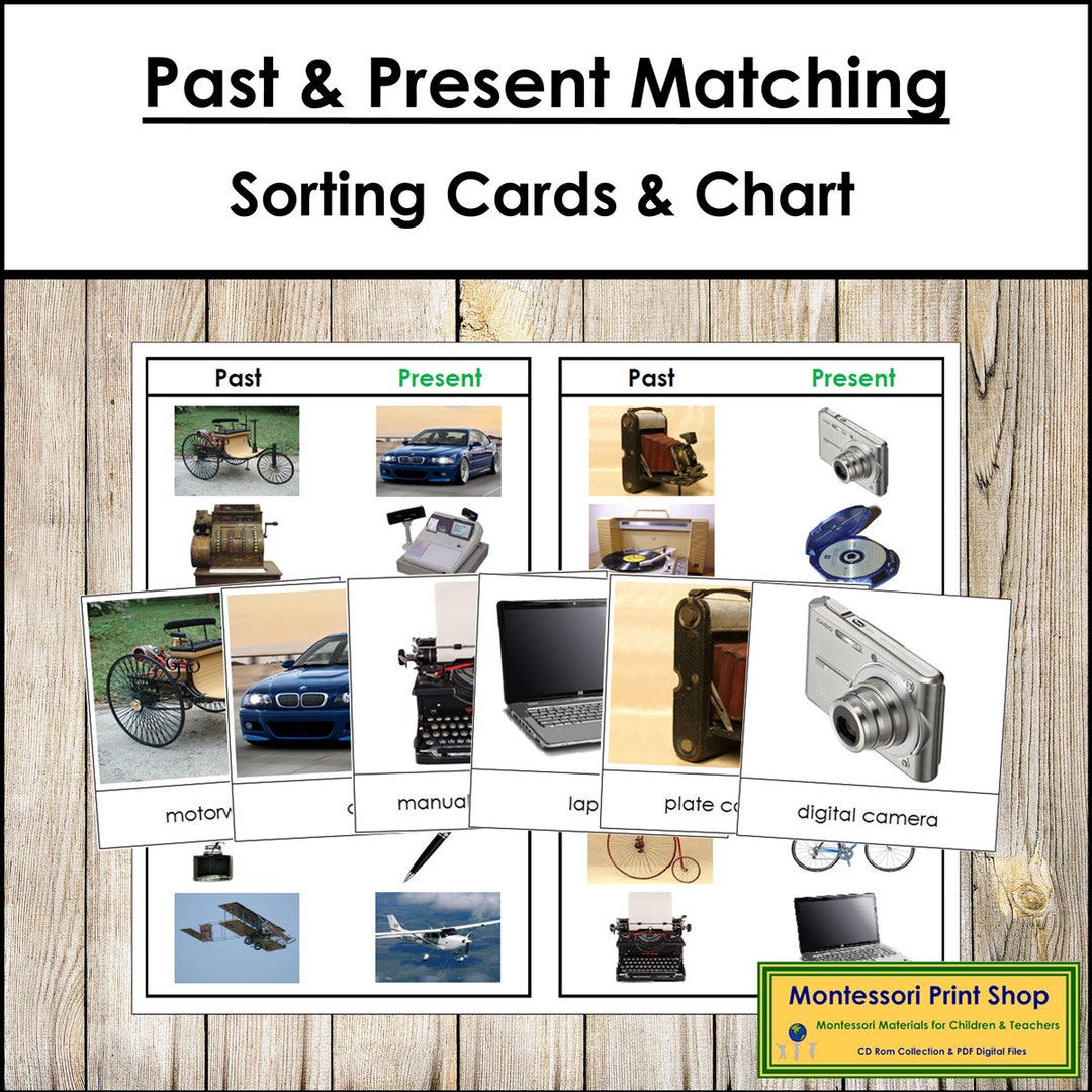 Past and Present Matching Cards & Control Chart - Printable Montessori ...