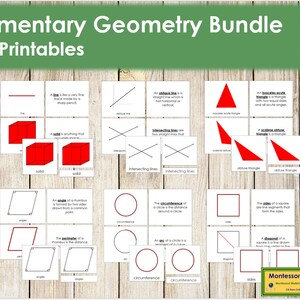 Elementary Montessori Geometry Bundle Math Printable - Etsy