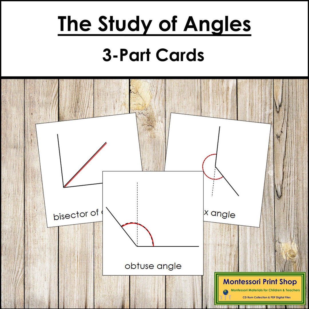 The Study of Angles Nomenclature 3-part Cards - Geometry - Printable ...