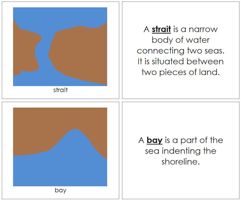 Land and Water Forms Bundle Geography Printable Montessori | Etsy