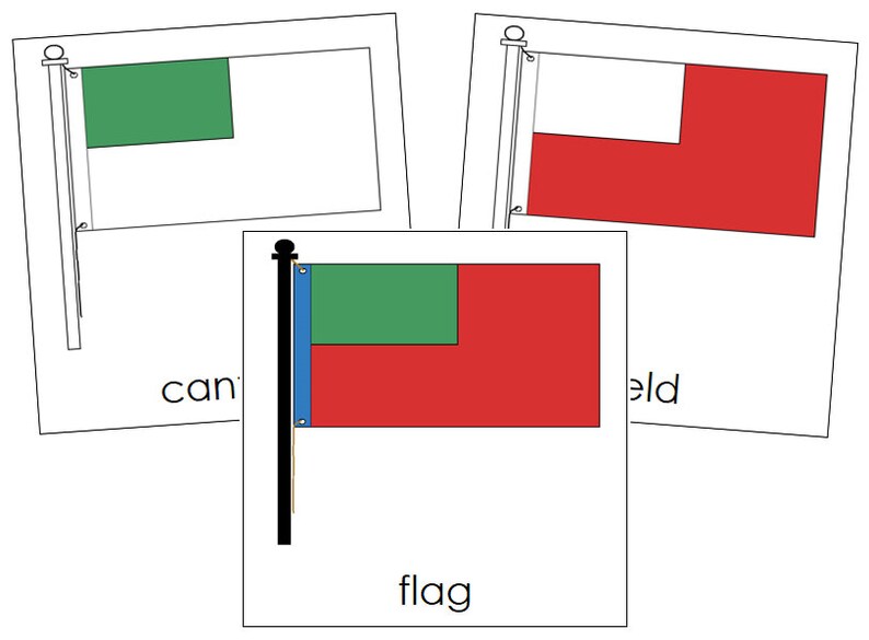 Parts of a Flag Nomenclature 3-part Cards Science - Etsy