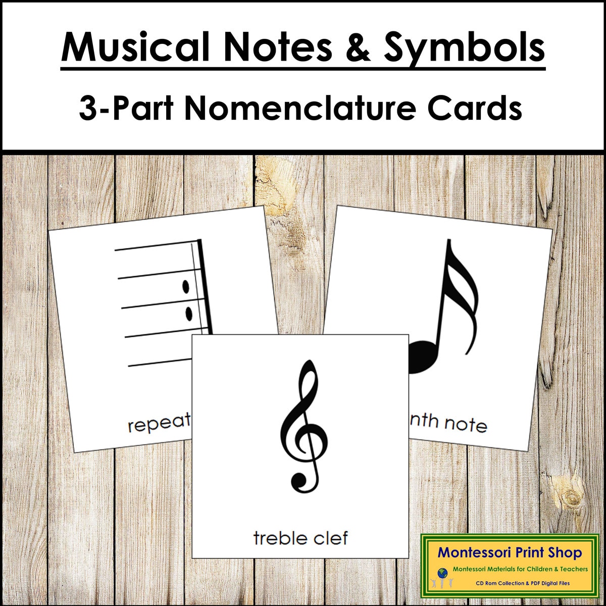 Musical Notes & Symbols 3-part Cards - Music Nomenclature - Printable ...