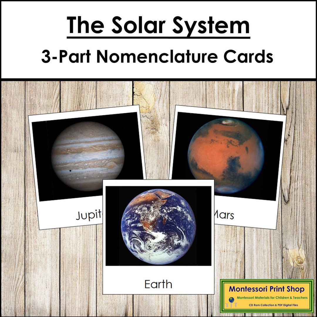 Parts of the Solar System 3-part Cards - Printable Montessori ...