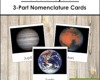 3-part Cards: the Solar System printable PDF - Etsy
