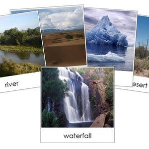 Aquatic & Land Features 3-part Cards Set 1 - Montessori Geography ...