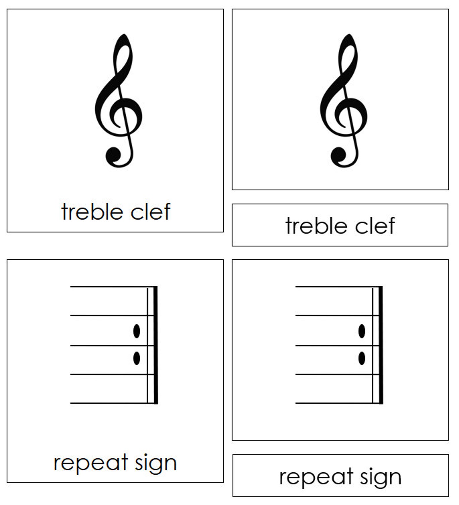 Musical Notes & Symbols 3-part Cards Music Nomenclature | Etsy Canada