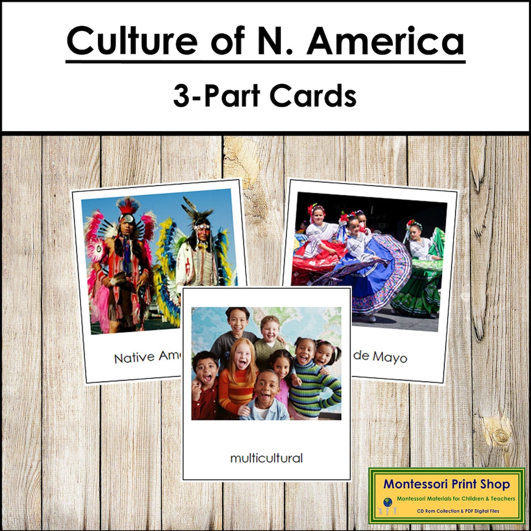 Culture of North America - Montessori Continent Cards - Geography ...