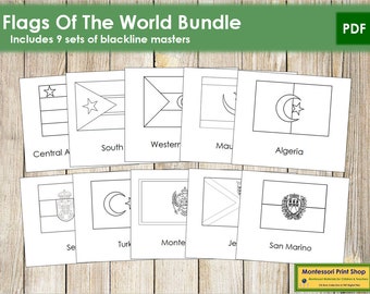 Flags of the World Bundle Geography Printable Montessori | Etsy