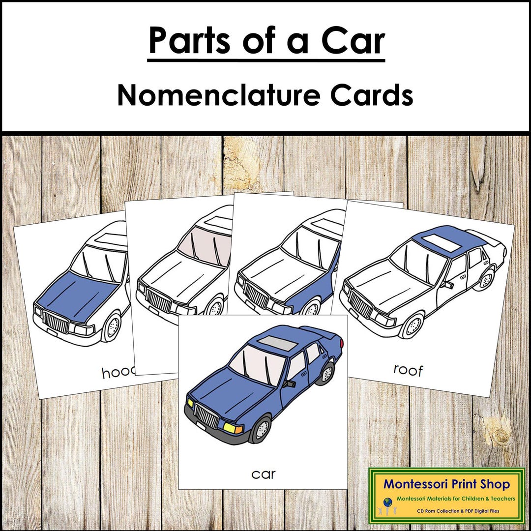Parts of a Car Nomenclature 3-part Cards & Blackline Master ...