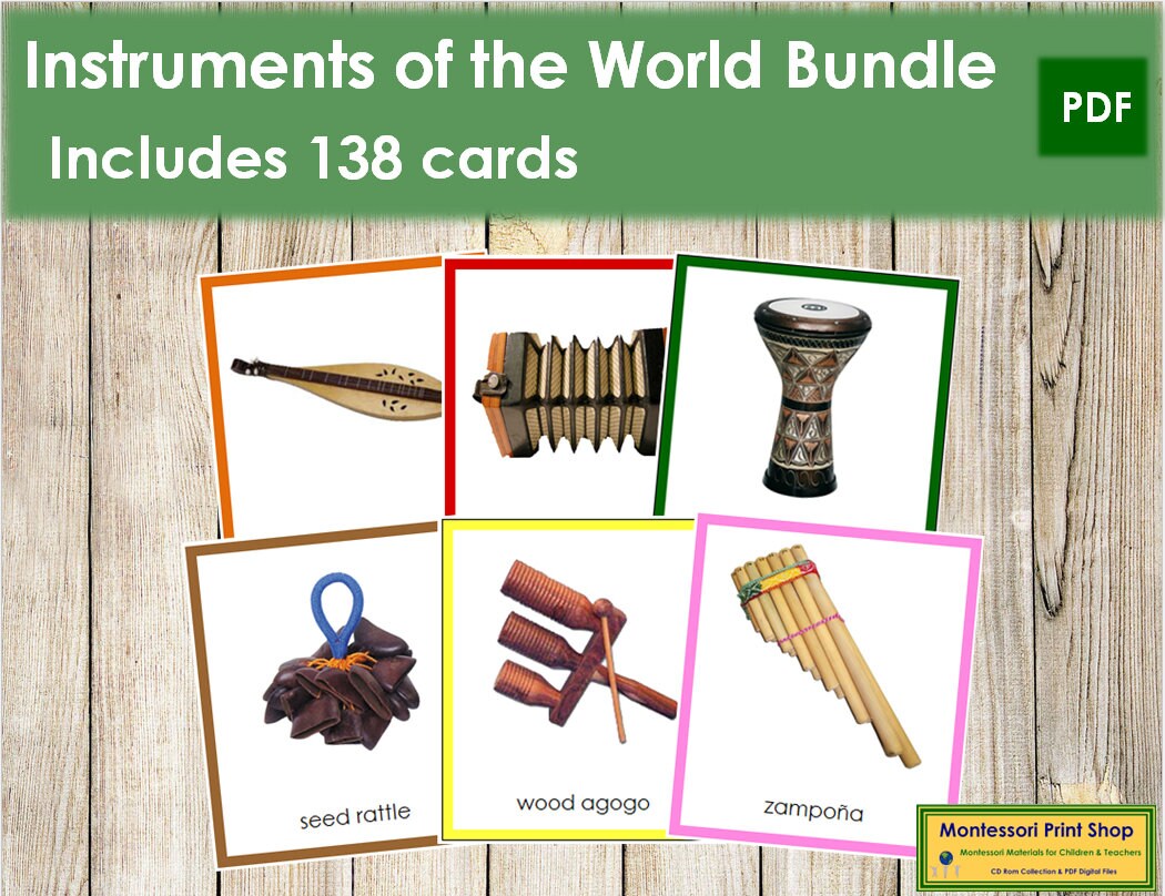 Musical Instruments of the World Bundle color-coded - Etsy