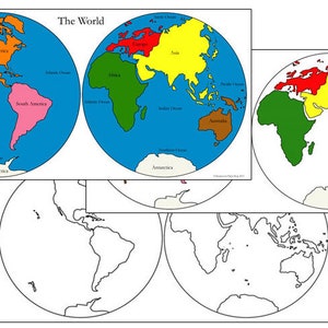 Montessori Maps of the World Bundle (color-coded) - Geography ...