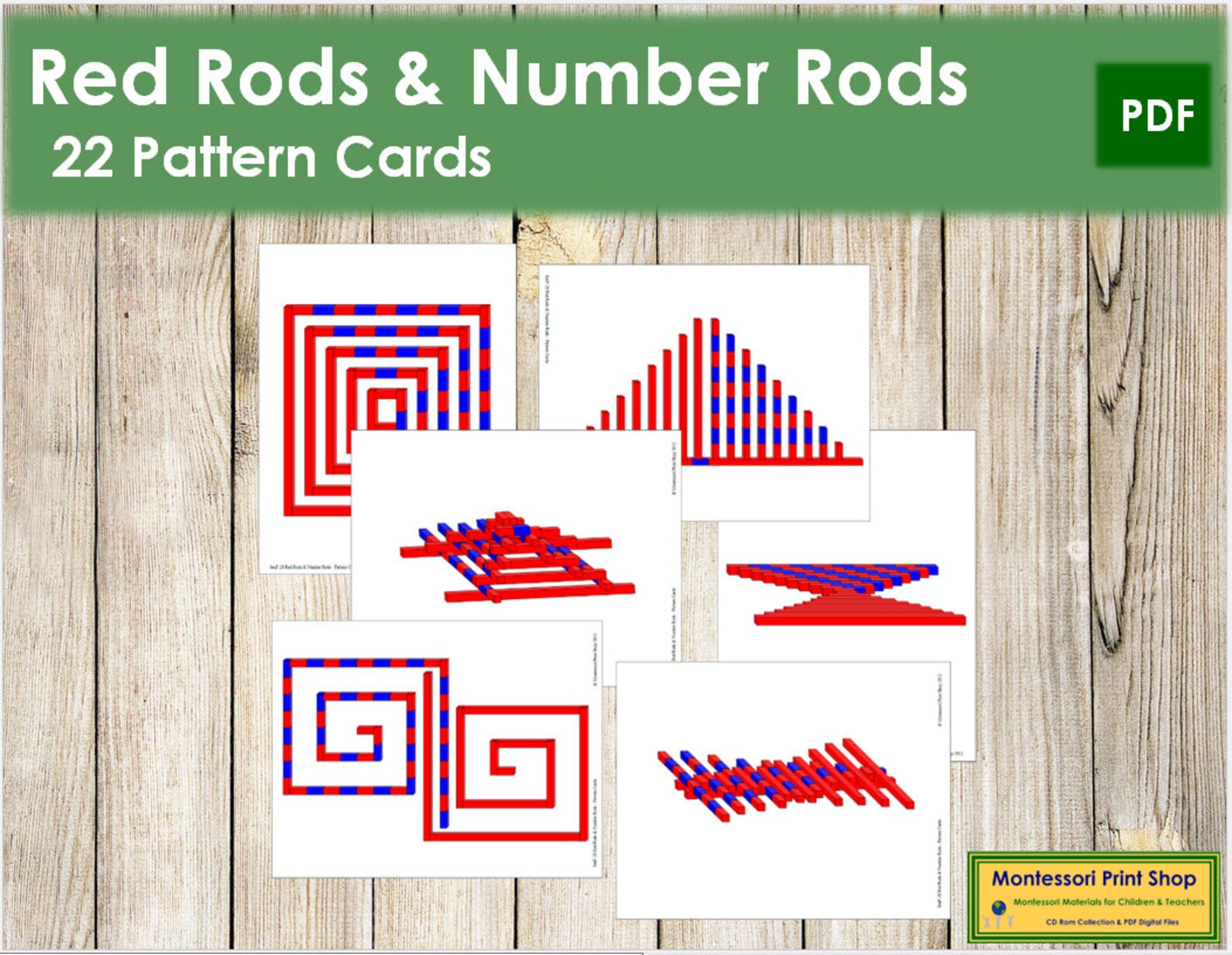 Red Rods & Number Rods Pattern Cards Montessori Sensorial - Etsy