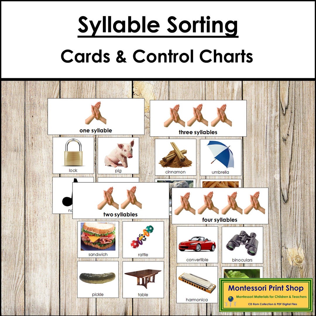 Syllable Sorting Cards and Control Charts - Primary Language ...