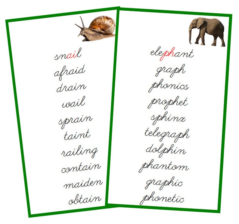 Montessori Cursive Green Phonetic Language Series Bundle [PHOTOS ...