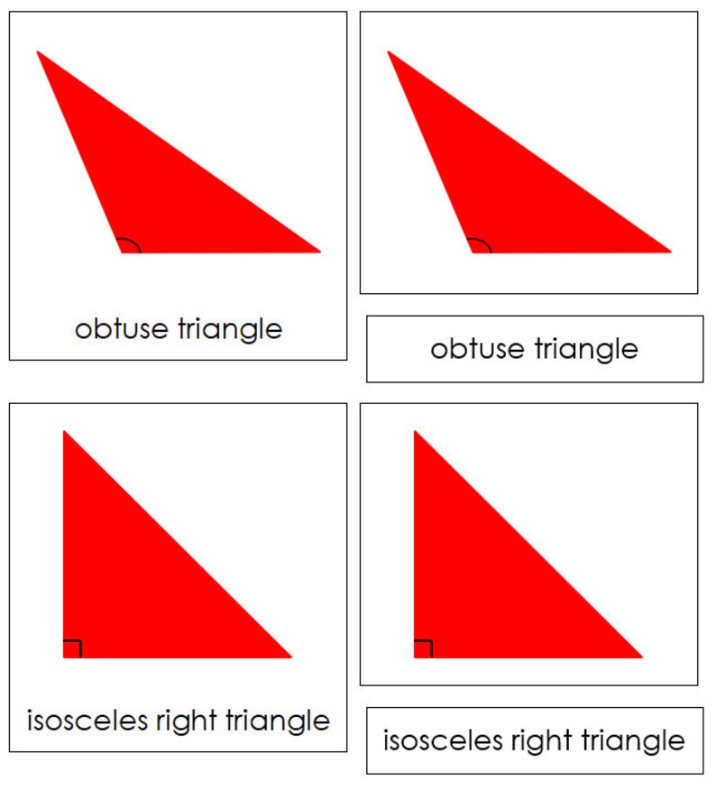 Types of Triangles Nomenclature 3-part Cards Geometry - Etsy