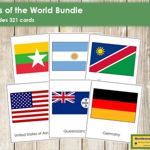 Flags of the World Bundle Geography Printable Montessori | Etsy
