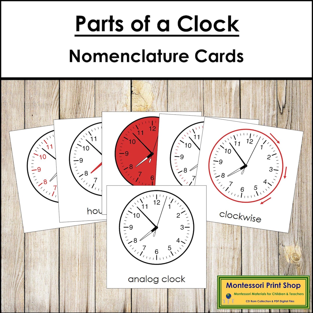 Parts of a Clock Nomenclature 3-part Cards & Blackline Masters ...