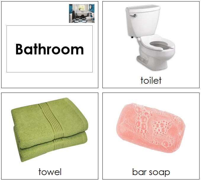 Items in the Bathroom Cards Printable Toddler Montessori - Etsy