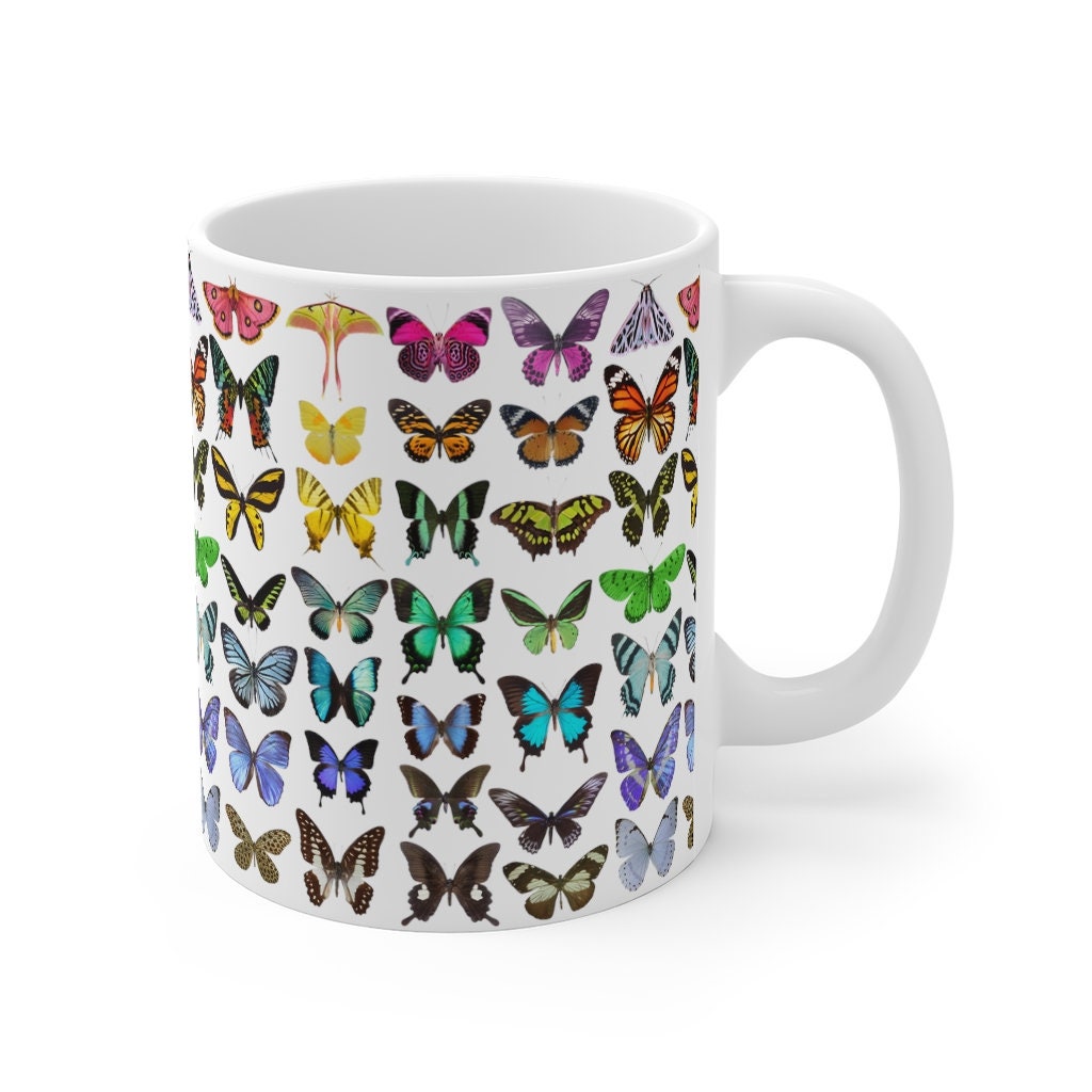 11oz Butterfly Mug Butterfly Coffee Mug Butterfly Cup Moth Mug Etsy