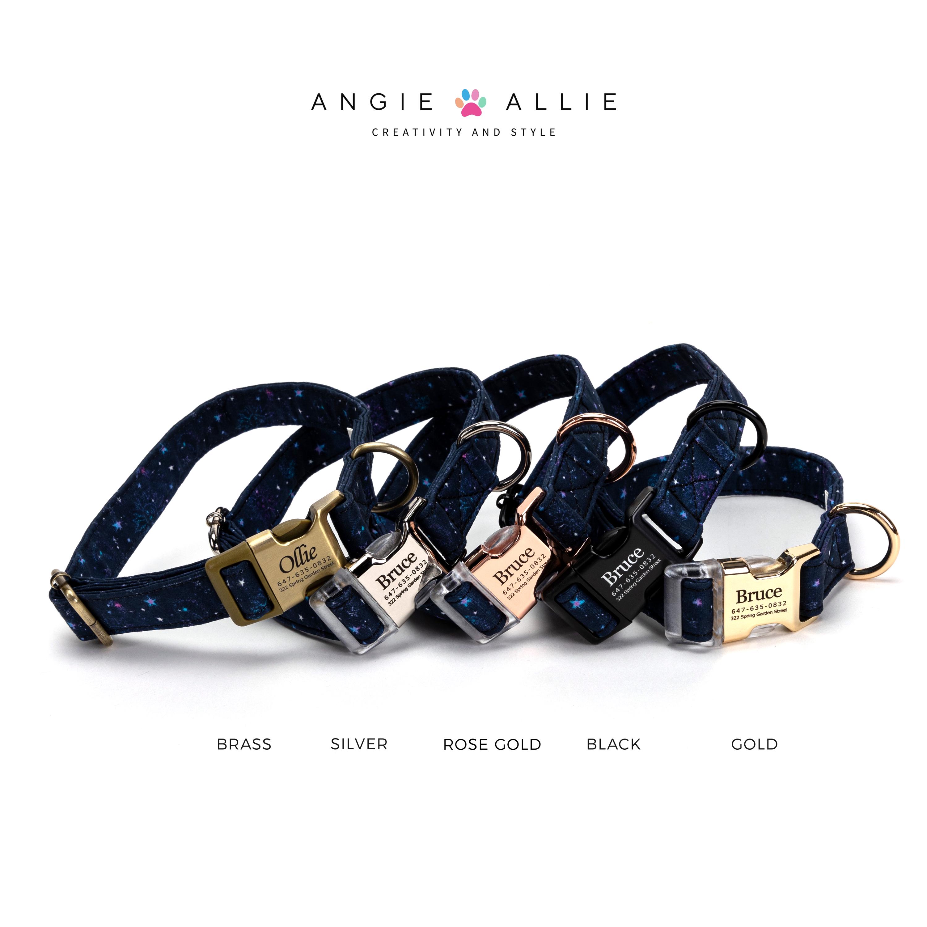 Engraved Dog Collar Personalized With Name Address Number Text Cotton ...