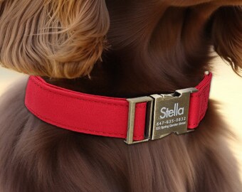 Red Dog Collar - Etsy