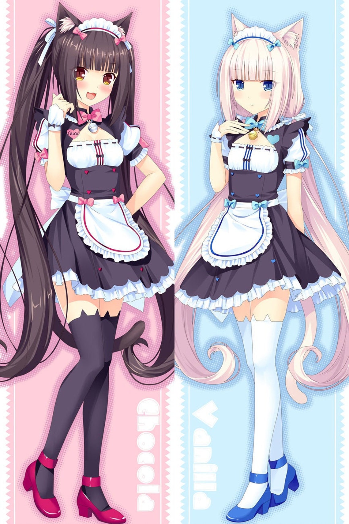 Nekopara Vanilla Chocola Dakimakura Anime Body Pillow Cover Etsy
