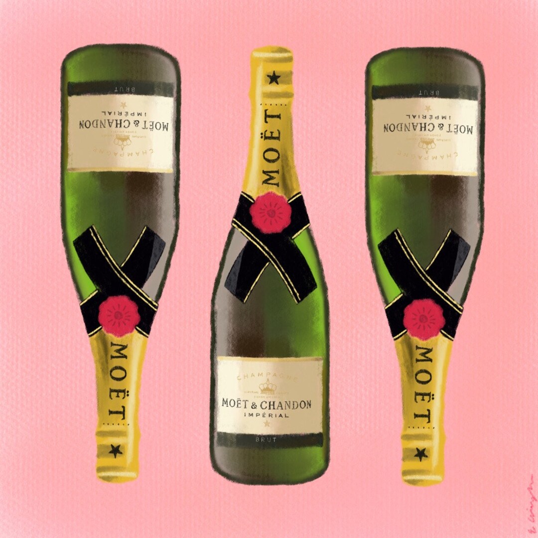 Champagne Trio Digital Print - Etsy