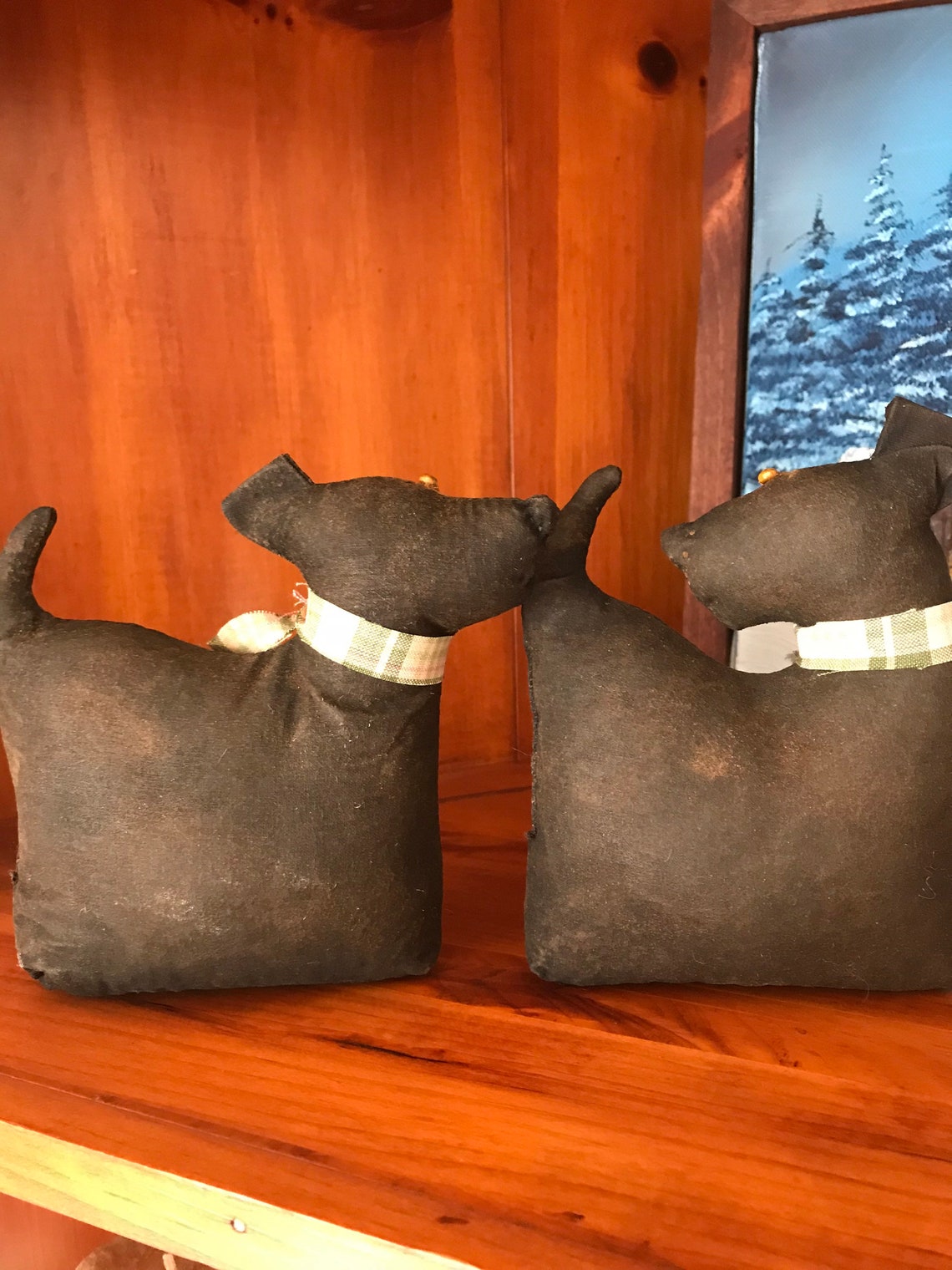 Lab Folk Set of Two Dogs Shelf Sitter | Etsy