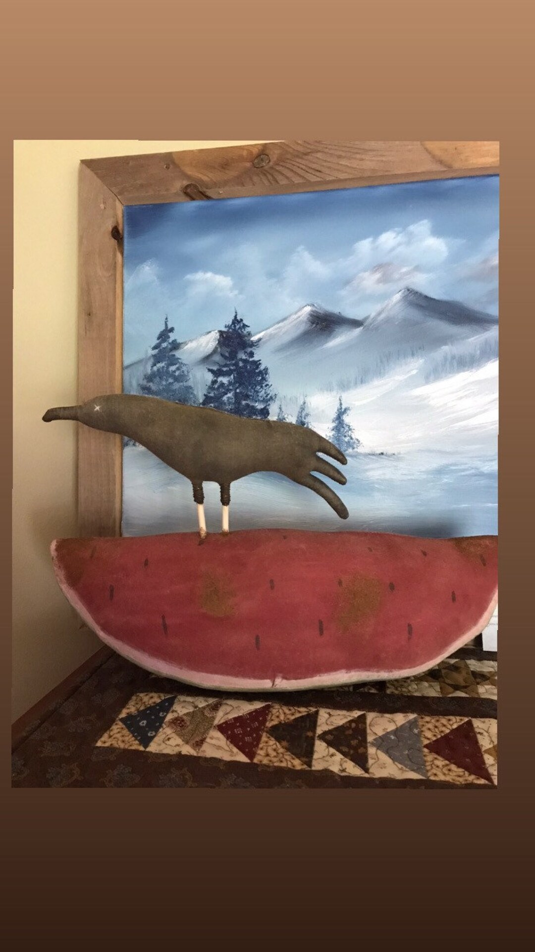 Primitive Old Time Watermelon and Crow, Watermelon, Crow, Primitive ...