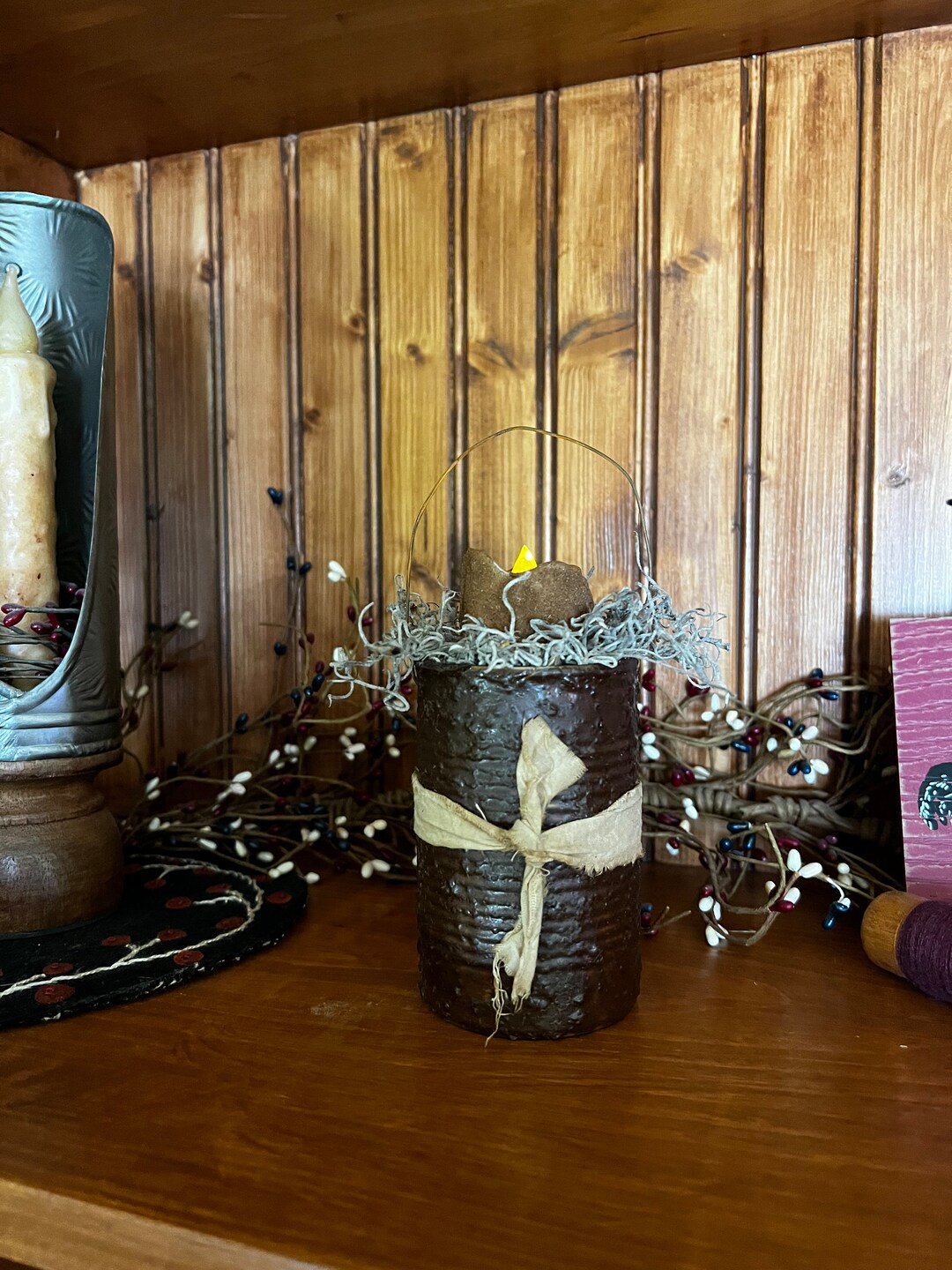 Primitive Grungy Lantern, Handmade Decor, Handmade Primitive Lantern ...