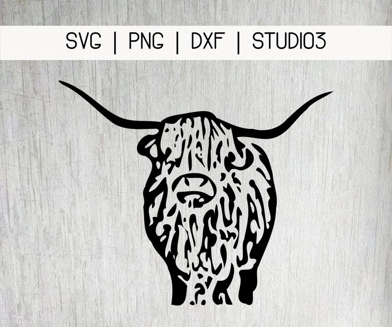 Highland Cattle Plotting File PNG, SVG, DXF, Studio3 - Etsy