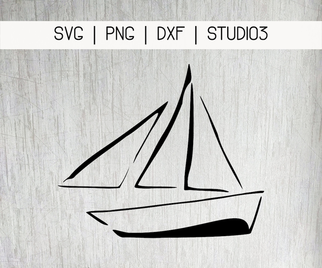Sailboat Plotting File PNG, SVG, DXF, Studio3 - Etsy
