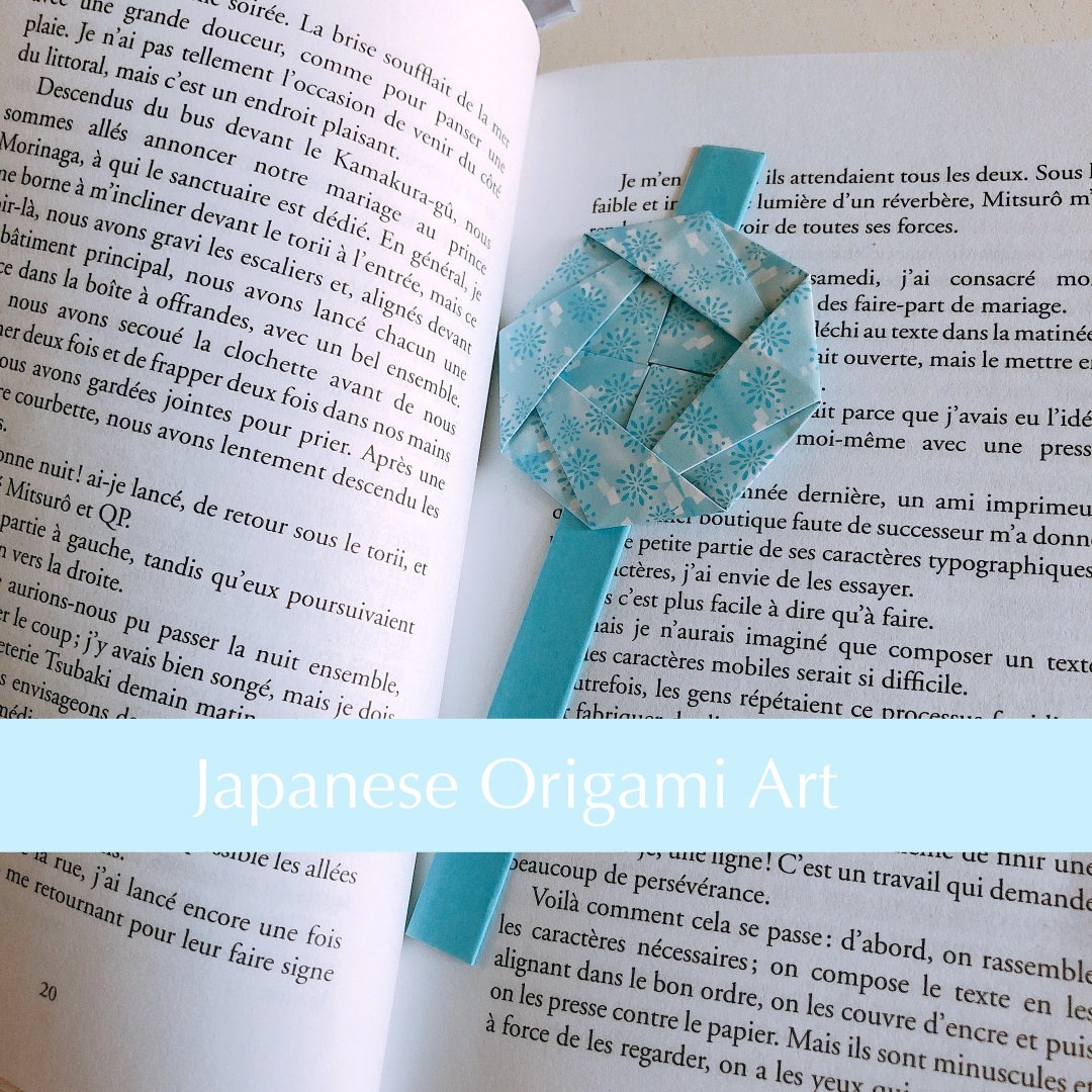 A Set of 6 Origami Bookmarks, Japanese Paper, Camellia-shaped, Book ...