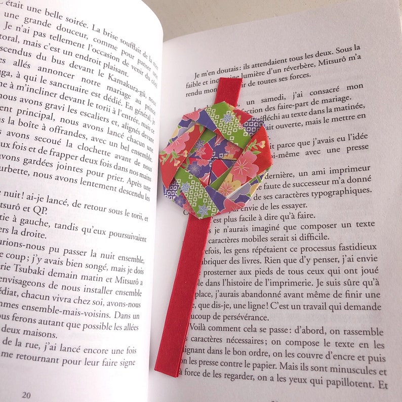 Origami Bookmarks Japanese Paper Camellia Hand Made | Etsy