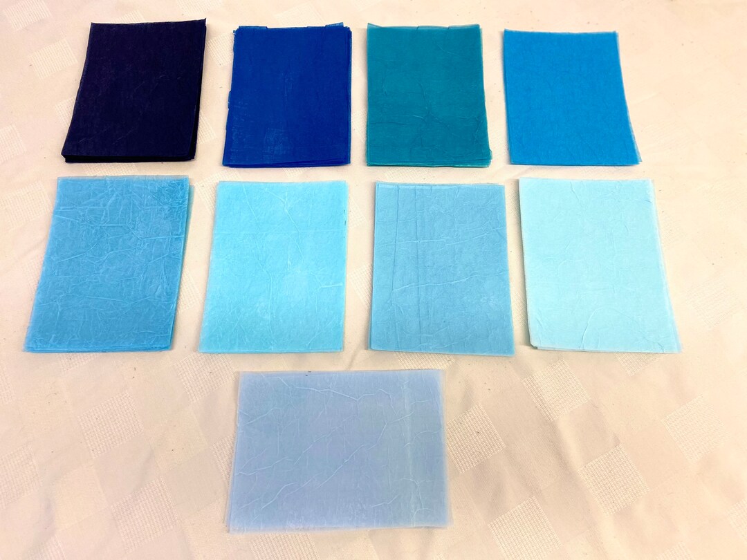 Hand Made Faux Rice Paper Blue Solids - Etsy