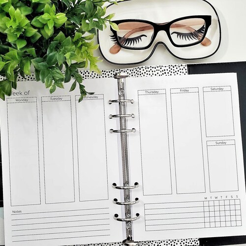 Half Letter Planner Inserts Printable Weekly Vertical on 2 - Etsy