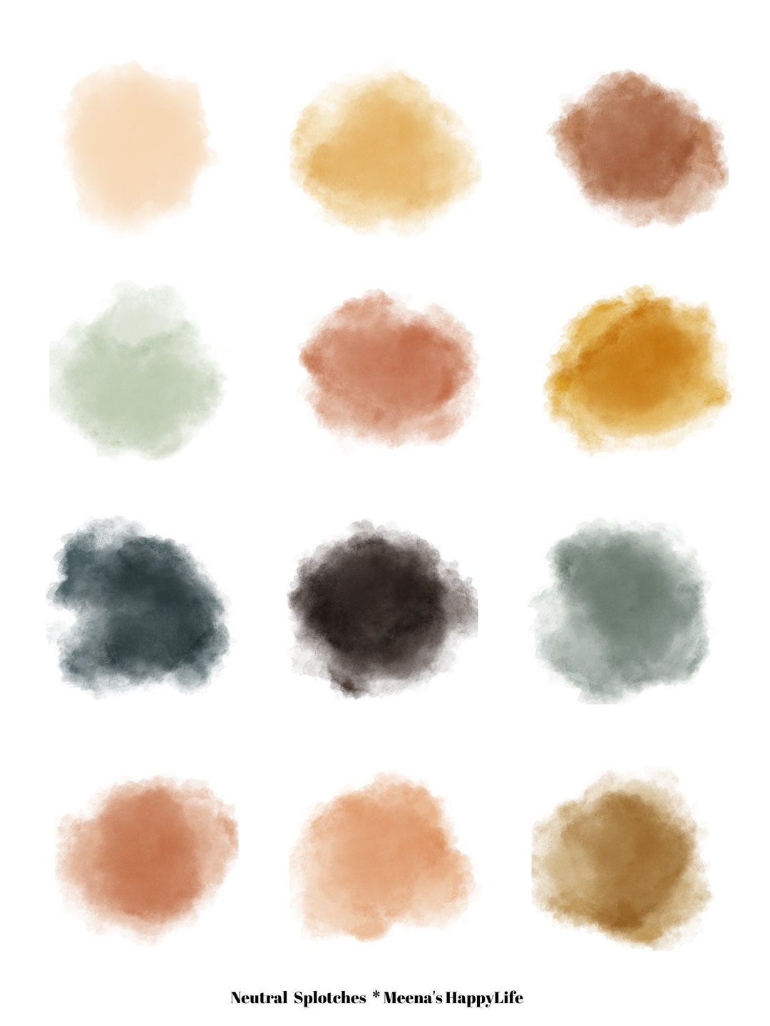 Neutral Splotches , Watercolor, Color Background for Line Drawing ...